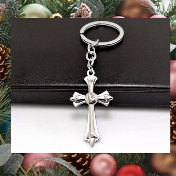 Accessories | Stainless Steel Cross Key Chain Bag Charm | Poshmark